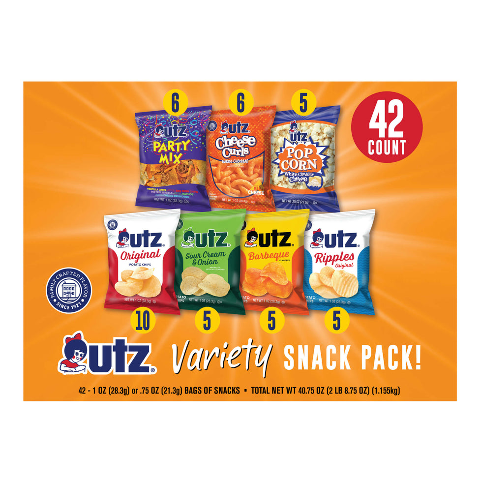 Utz Chips Snack Variety Pack, 42 count – Utz Quality Foods