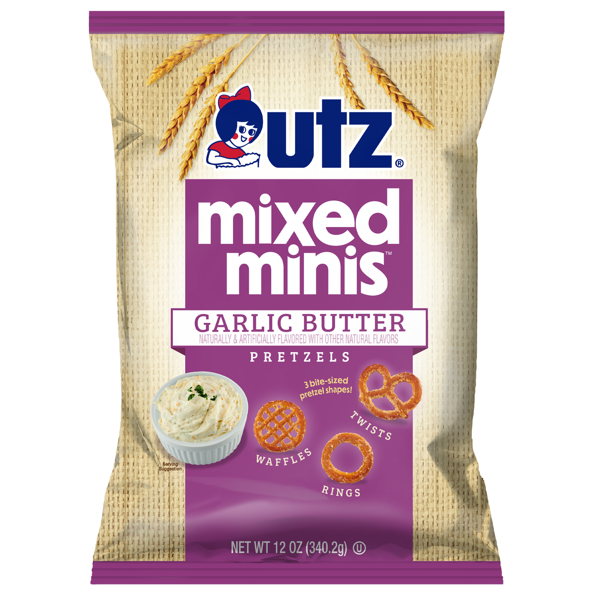 Utz Mixed Minis Pretzels, Garlic Butter – Utz Quality Foods