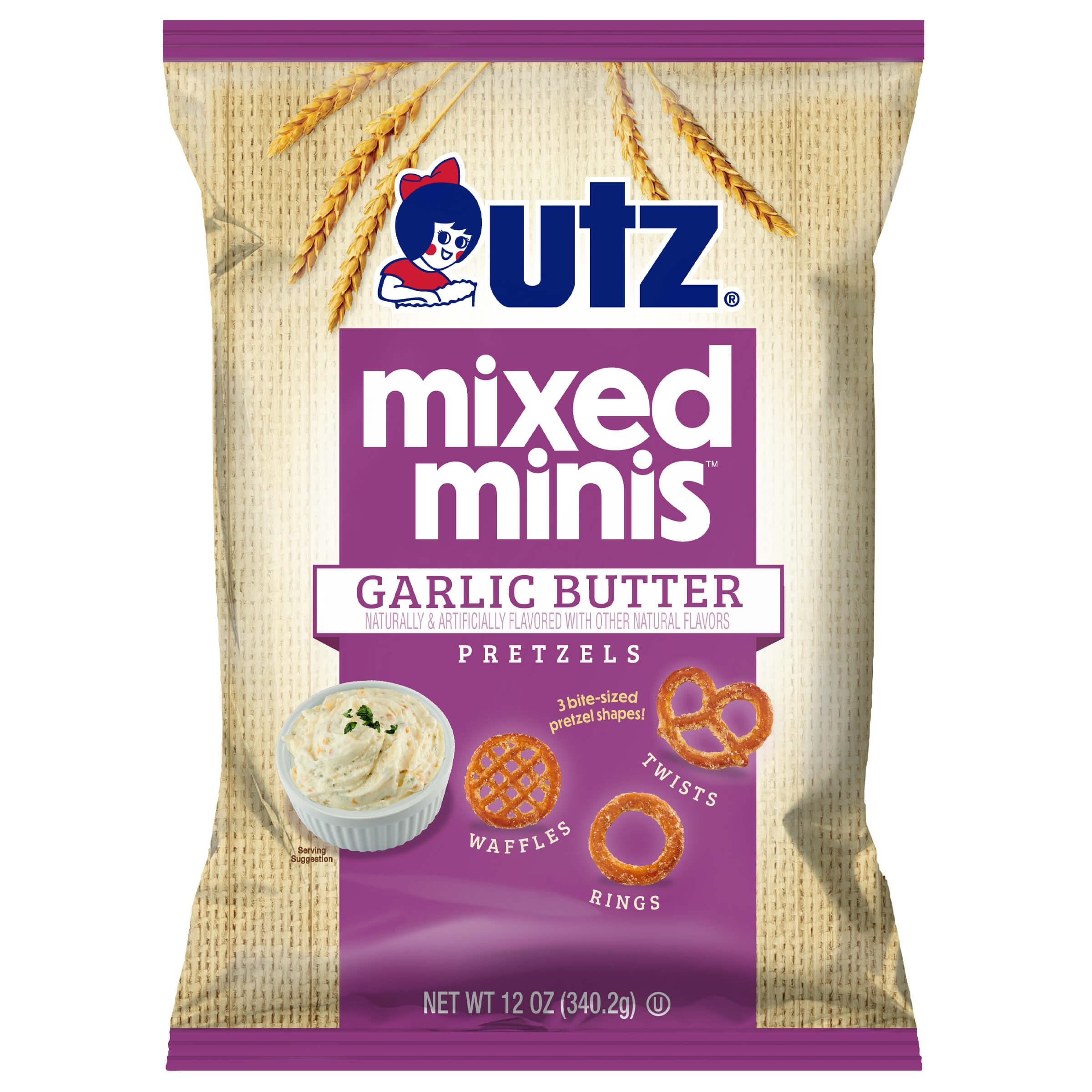 Utz Mixed Minis ® Pretzels, Garlic Butter – Utz Quality Foods
