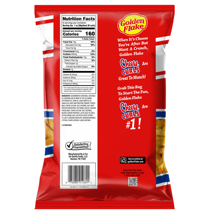 Golden Flake Cheese Curls – Crisp & Crunchy Southern Cheese Snack – Utz ...
