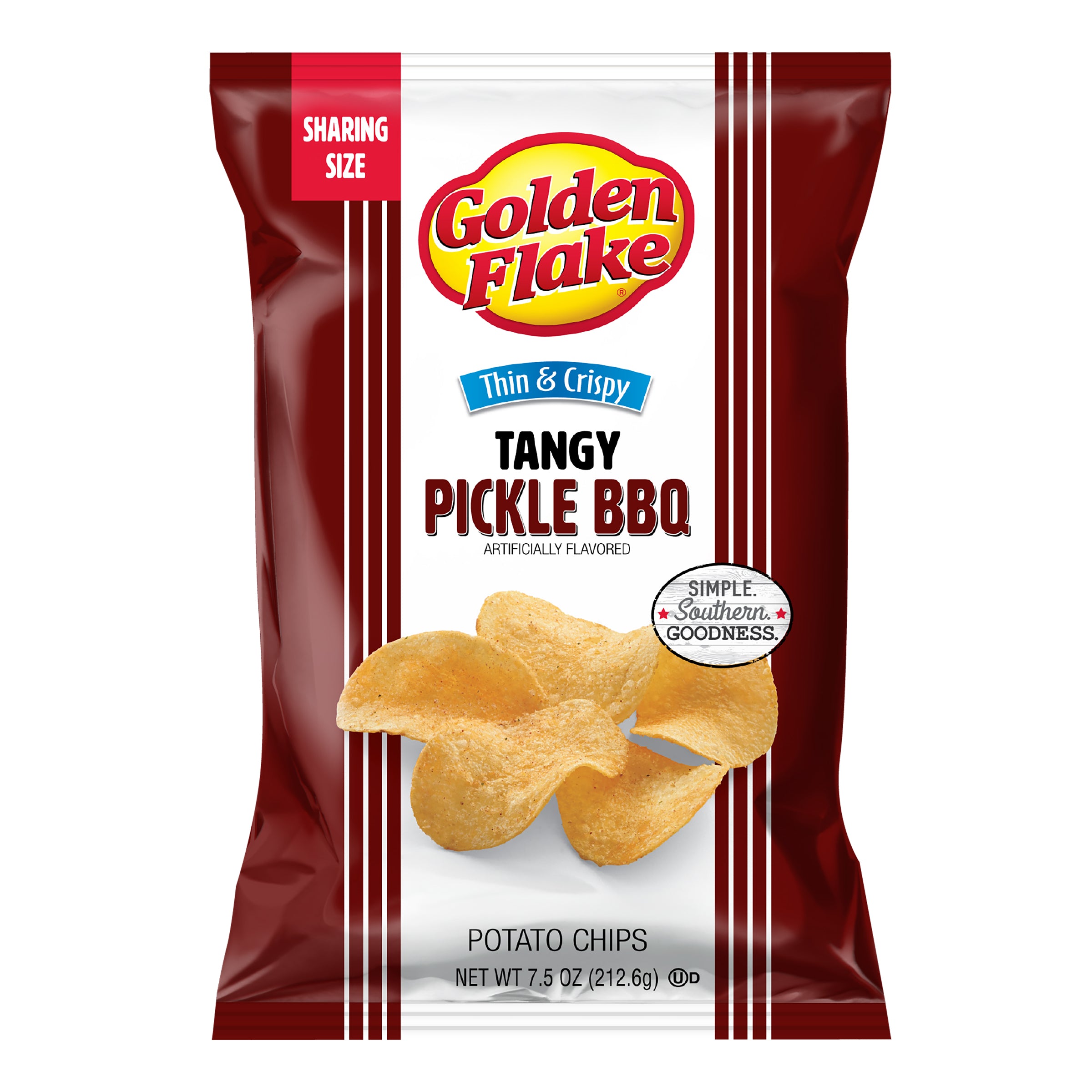 Golden Flake Potato Chips Thin & Crispy Tangy Pickle BBQ – Utz Quality ...