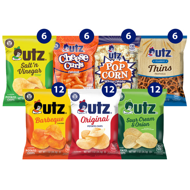 Utz Snack Jumbo Variety Pack, 60 Count Box of .75 - 1 oz Bags – Utz ...