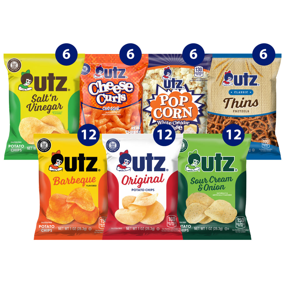 Utz Snack Jumbo Variety Pack, 60 Count Box of .75 - 1 oz Bags – Utz ...