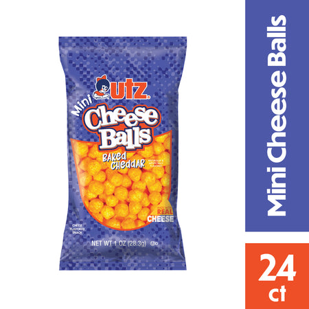 Utz Mini Cheese Balls Cheddar 1 oz. 24 Count – Utz Quality Foods